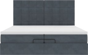 Osmanský rám postele s matrací tmavě šedý 200x200cm samet 3313494