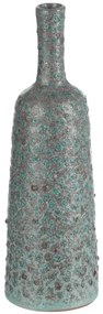 Tyrkysovo - šedá terakotová váza Relief  - Ø 9*33 cm