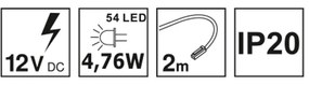 BPS-koupelny LED osvětlení zrcadla Aero LED 45 12V SET, chrom