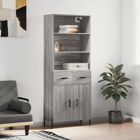 Skříň highboard šedá sonoma 69,5 x 34 x 180 cm kompozitní dřevo 3200527