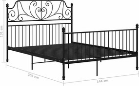 Rám postele černý kov 140 x 200 cm 324850