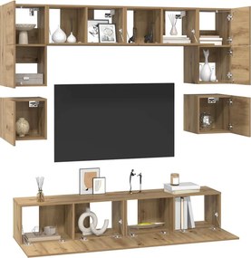 Sestava TV skříněk 8 ks Artisanový dub Kompozitní dřevo 3393335