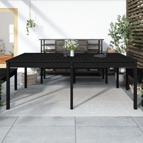 Zahradní stůl černý 203,5 x 100 x 76 cm masivní borové dřevo - Default Title