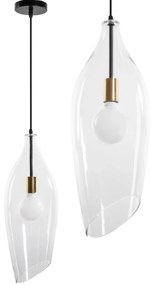 Toolight - Moderní skleněná stropní lampa E27 60W APP892-1CP, černá-zlatá, OSW-05693