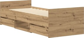 Rám postele bez matrace Řemeslnický dub Dřevěné konstrukce 3328804