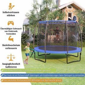 Costway Φ366 cm trampolína se žebříkem a basketbalovou a skákací podložkou
