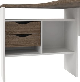 Psací stůl Felix Corner, bílá / přírodní dřevo
