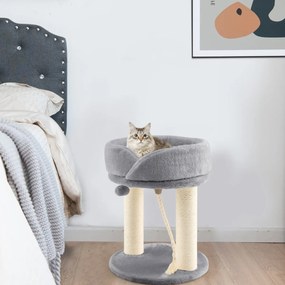 Costway Cat Tree Cat škrabadlo s měkkým sedákem sisalová věž pro kočky šedé