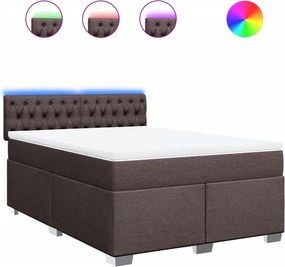 Box spring postel s matrací tmavě hnědá 140x200 cm textil 3288221