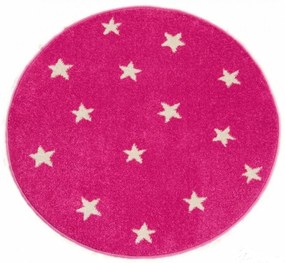 Dětský kusový koberec Funky Top STARF - růžový - Kruhcm | 100cm