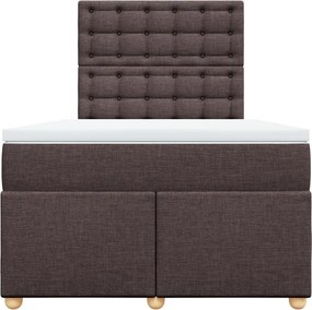 Box spring postel s matrací tmavě hnědá 120x200 cm textil 3291264