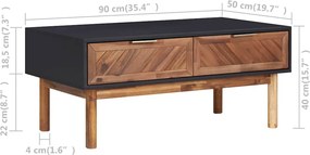 Konferenční stolek 90 x 50 x 40 cm masivní akáciové dřevo a MDF 289908
