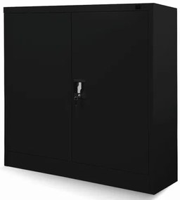JAN NOWAK - Kovová policová skříň se zámkem BETA eco - černá - rozměr 93x90 cm - 3D7037