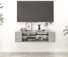 vidaXL Závěsná TV skříňka betonově šedá 100 x 30 x 26,5 cm dřevotříska