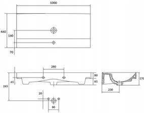 Cersanit Larga, skříňkové umyvadlo 100x46 cm, bílá, K120-011