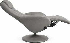 relaxační polohovací TV křeslo, ekokůže, šedá, nosnost 140 kg, Halmar OPTIMA