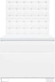 Box spring postel s matrací bílá 100x200 cm umělá kůže 3290709