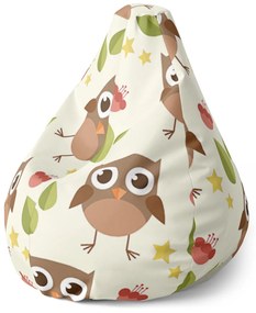 Sablio Sedací vak Pear Sovy - 70 x 95 x 15 cm