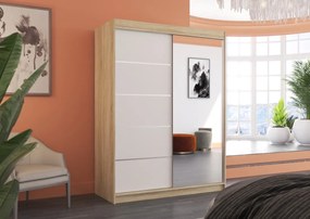 Šatní skříň s posuvnými dveřmi Limbo - 150 cm Barva: Sonoma/Bílá