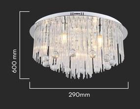 LED Solution Chromové křišťálové stropní svítidlo 29cm pro žárovku 9x E14 23360