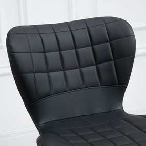 HOMCOM barová židle sada 2 ks retro design výškově nastavitelná 360° otočná černá kůže pro domácí kancelář stabilní 47 x 51,5 x 89-109 cm | Aosom.de