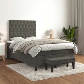 Box spring postel s matrací tmavě šedý 120x190 cm samet 3270488