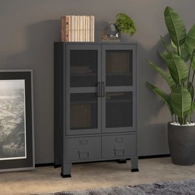 Industriální úložná skříň antracitová 70 x 40 x 115 cm kov 339623