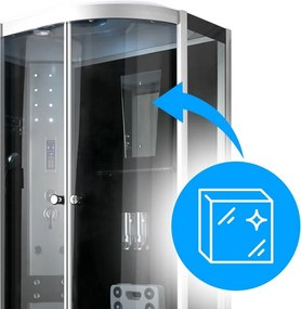 BPS-koupelny Hydromasážní box HYD-A03 120 SA L, 120x80 levý se saunou