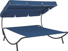 vidaXL Zahradní postel s baldachýnem [48073] Barva: Modrá