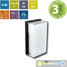 LED svítidlo McLED Ether 9W 3000K IP65 černá ML-513.030.19.0
