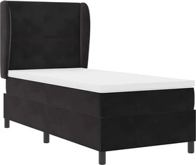Postel s boxspringem s čelo Černý 200 x 80 cm samet 3340900