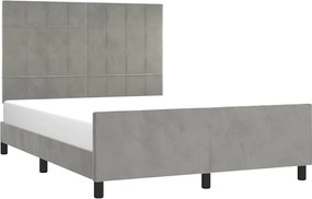 Rám postele bez matrace světle šedý 140 x 190 cm samet 3125751