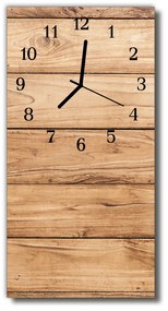 Skleněné hodiny vertikální Béžové dřevěné panely