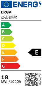 Erga Olivia, kulaté LED zrcadlo 90cm, zlatý kovový rám, 2070 lm, 6500K, přední osvětlení, ERG-V01-202-9090-GD