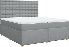 Box spring postel s matrací světle šedá 200 x 200 cm textil 3293701
