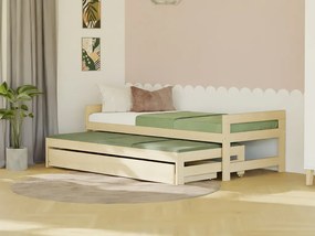 Benlemi Jednolůžková postel SIMPLY 90x200 3v1 s přistýlkou a úložným šuplíkem Zvolte barvu: Béžová