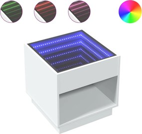 Noční stolek s Infinity LED bílý 50 x 50 x 50 cm 3284084