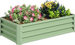 Outsunny Zvedený Záhon z Oceli, Zahradní Rámeček s Otevřeným Dnem pro Pěstování Zeleniny 120x60x30,5 cm na Balkon, Terasu, Květináč pro Květiny, Rostl