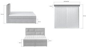 manželská postel boxspring MERON, eko kůže soft 17, 160x200cm