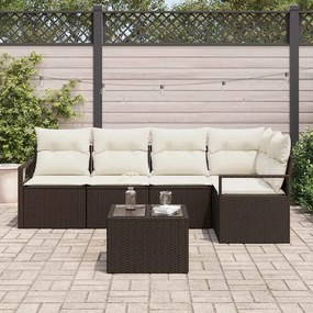 Set pohovek 6 ks Hnědá polyratan 3346388