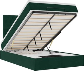 Osmanský rám postele s matracemi tmavě zelená 120x200cm samet 3314387