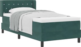 Postel s boxspringem s čelo Tmavě zelená 200 x 90 cm samet 3341399