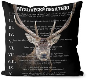 Polštář Myslivecké desatero (Velikost: 55 x 55 cm)