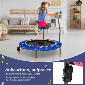 Costway Ø92 cm dětská trampolína mini trampolína s LED osvětlením a amp