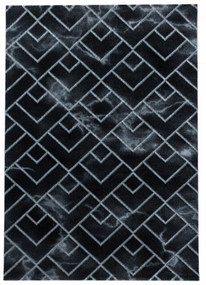 Ayyildiz, Kusový koberec Naxos 3814 silver, 140x200, černá, kancelář