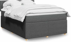 Box spring postel s matrací tmavě šedá 140x200 cm textil 3289773