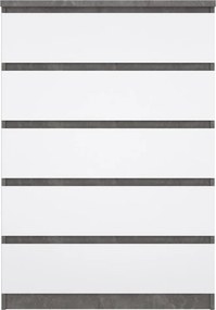 FALCO Komoda Simplicity 231 beton/bílý lesk