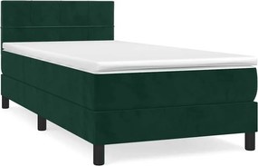 Box spring postel s matrací tmavě zelená 80 x 200 cm samet 3141272