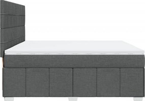 Box spring postel s matrací tmavě šedá 200x200 cm textil 3291776