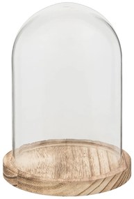 Dřevěný podnos se skleněným krytem - Ø 10*15 cm